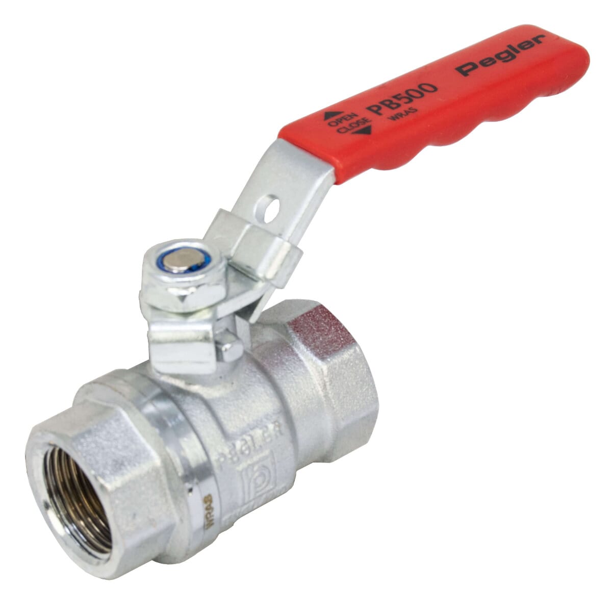 Pegler PB500 3/4" Bsp FxF Full Bore Ball Valve - Red lever Handle ...
