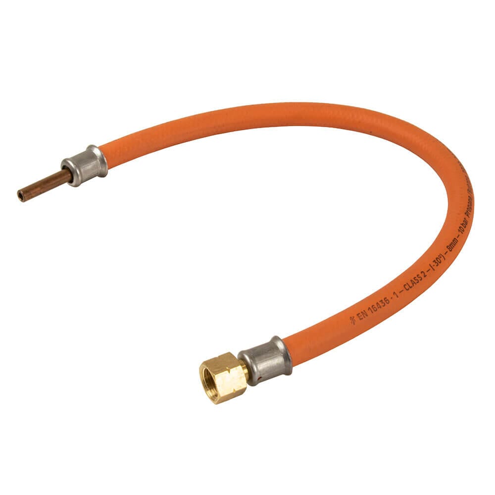 LPG High Pressure Gas Hose - 8mm Copper Standpipe x 1/4" LH FM, 450mm ...
