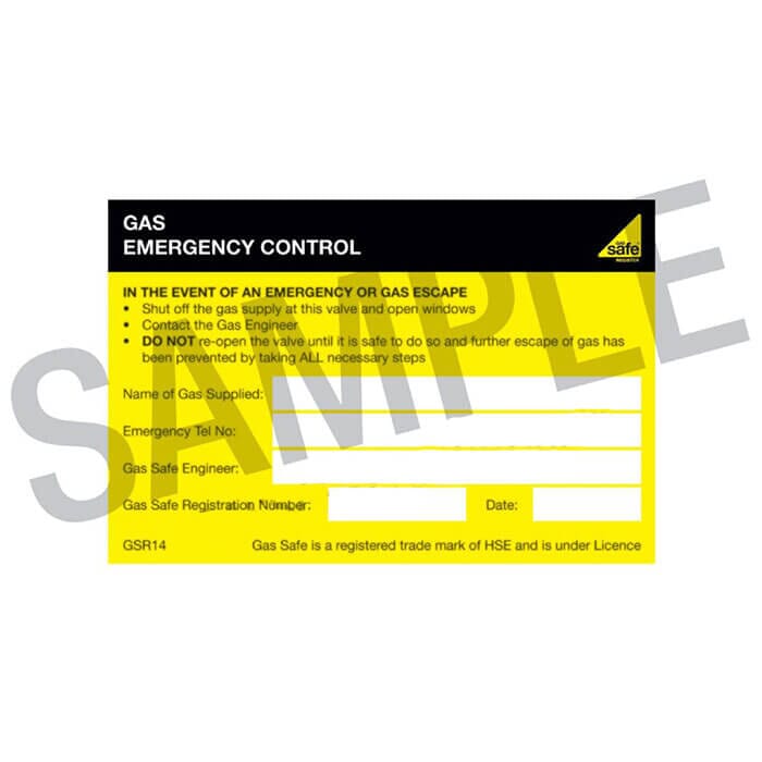Gas Emergency Control Labels GSR14 (Pack of 10) | Gas Report Pads and ...