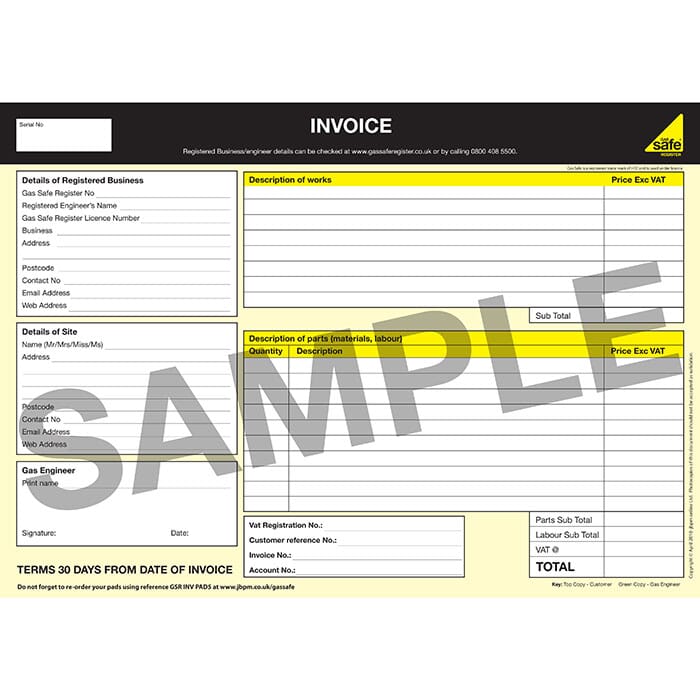 Gas Safe® Plant Commissioning/Service Record Non-Domestic - Pad of 50 ...