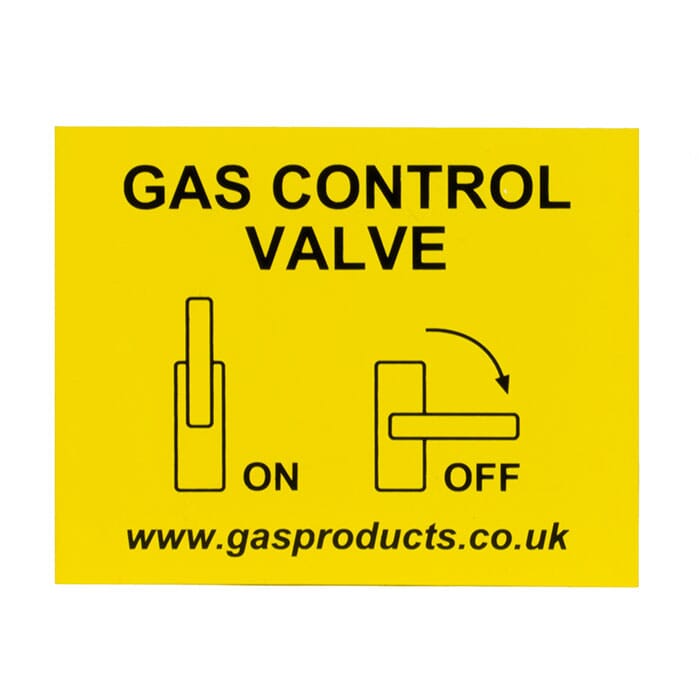 Gas Emergency Control Valve Label (Vertical) | Gas Report Pads & Labels ...