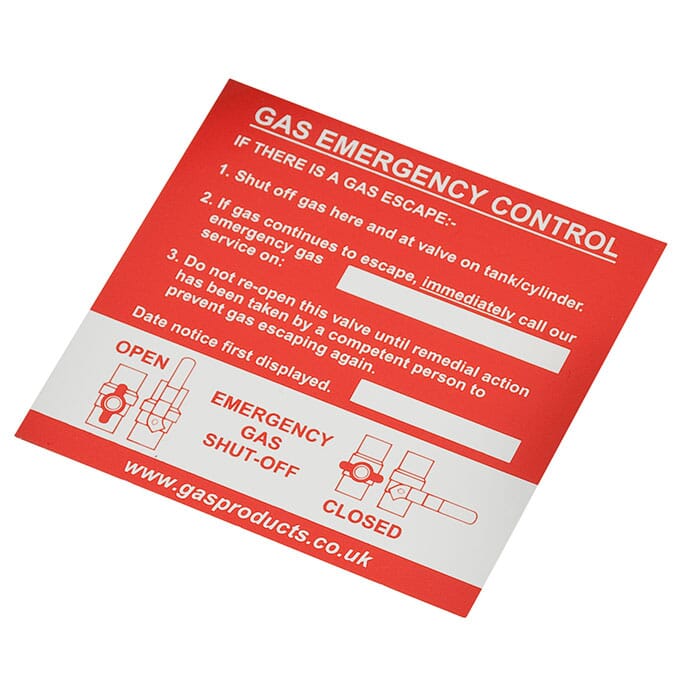 Gas Emergency Control Valve Label (Vertical) | Gas Report Pads & Labels ...