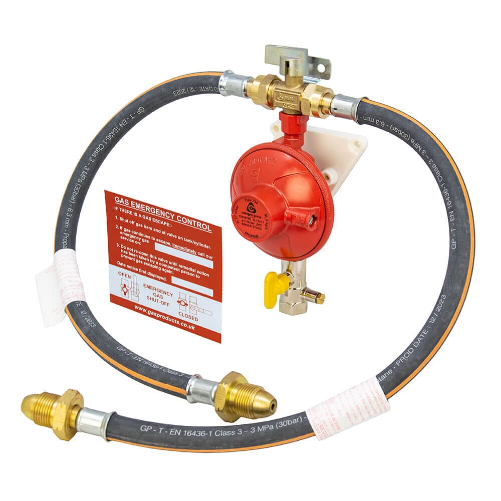 Cavagna LPG Manual Changeover Propane Gas Regulator Kit - 21mm Clip-On ...