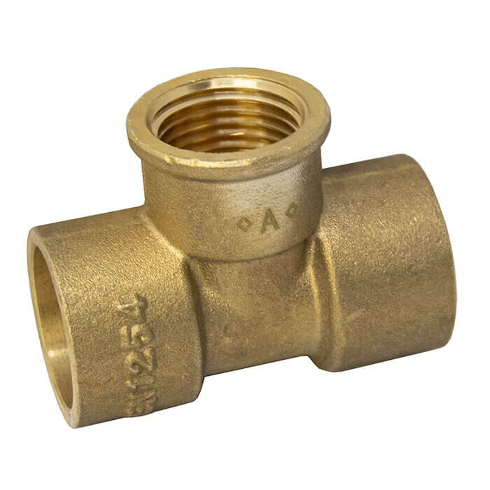 Copper Solder Ring Female Iron Branch Tee - 28mm x 28mm x 1/2" Bsp Fm ...